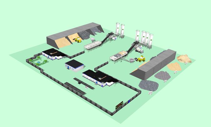 concrete cement factory free 3D model 3D printable | CGTrader
