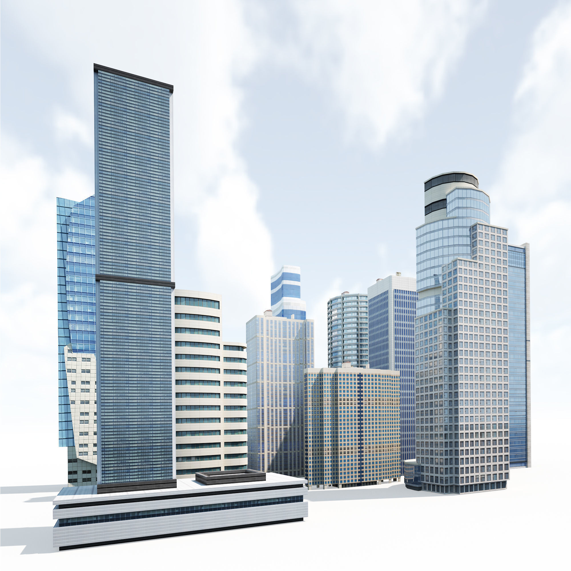 3D model Skyscrapers Building Pack VR / AR / low-poly | CGTrader