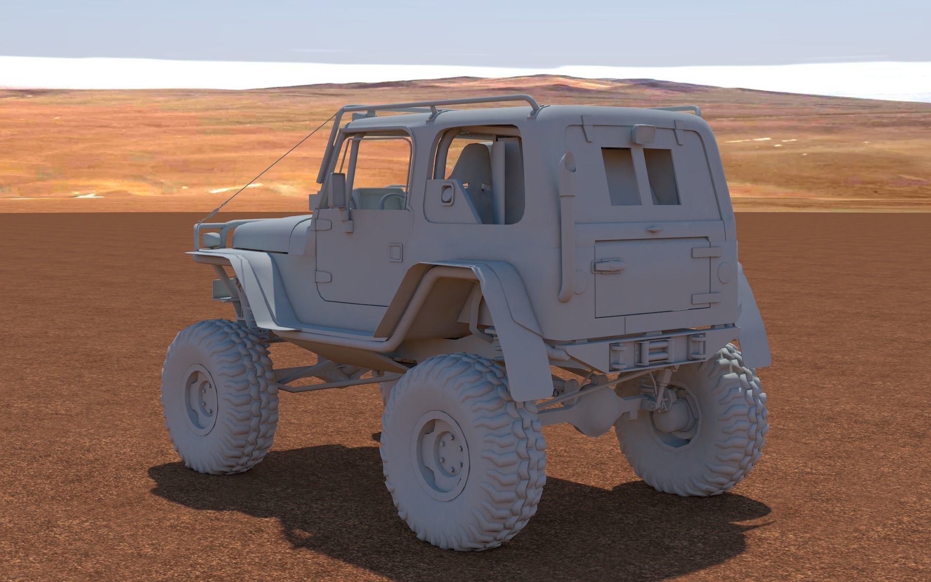 3D model Jeep Wrangler Custom Off-Road VR / AR / low-poly | CGTrader