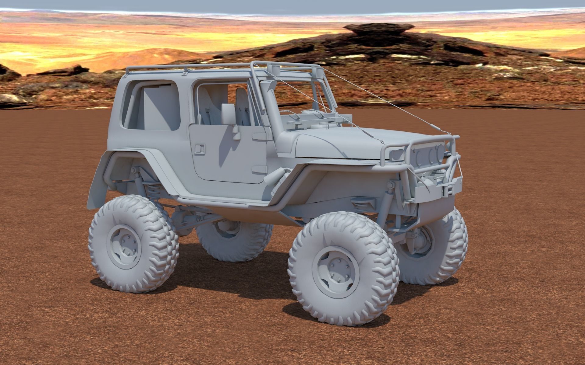 3D model Jeep Wrangler Custom Off-Road VR / AR / low-poly | CGTrader