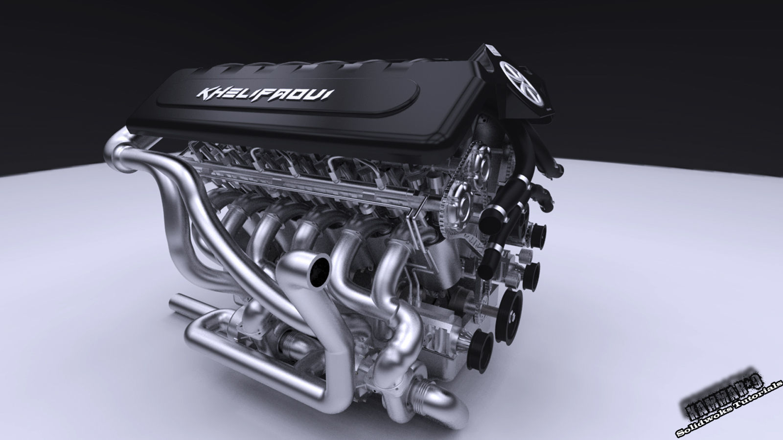 V12 Engine Model with native file Solidworks 3D model | CGTrader