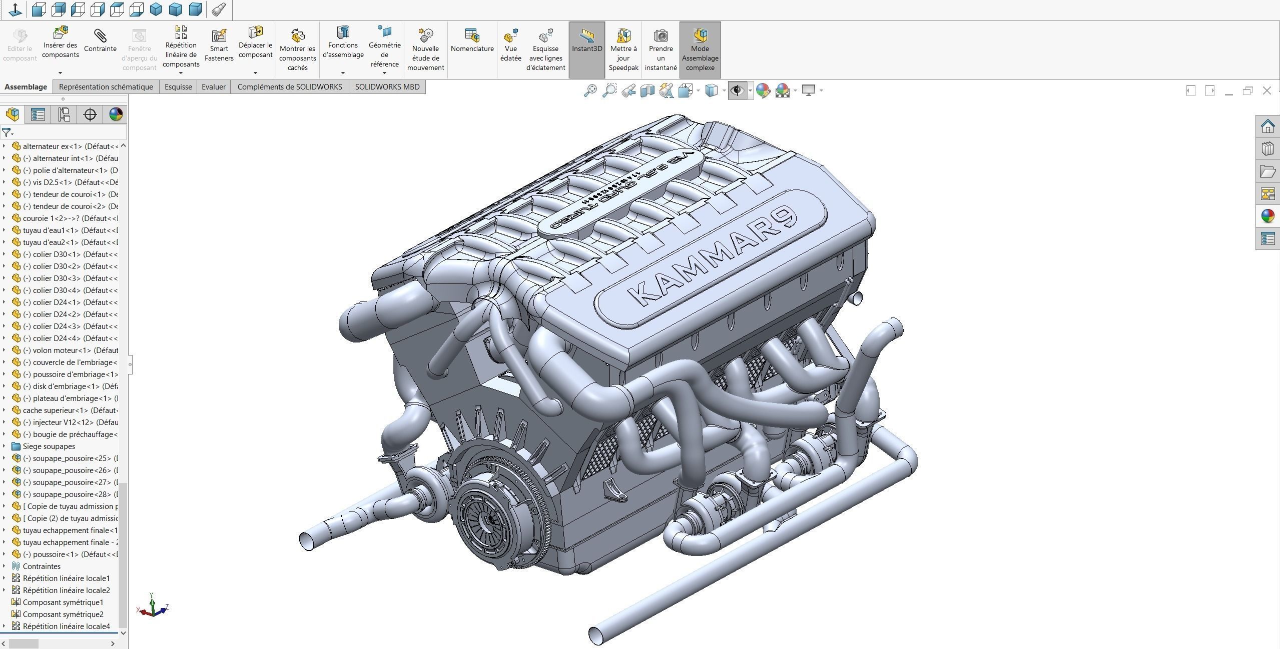 V12 Engine Model with native file Solidworks 3D model | CGTrader
