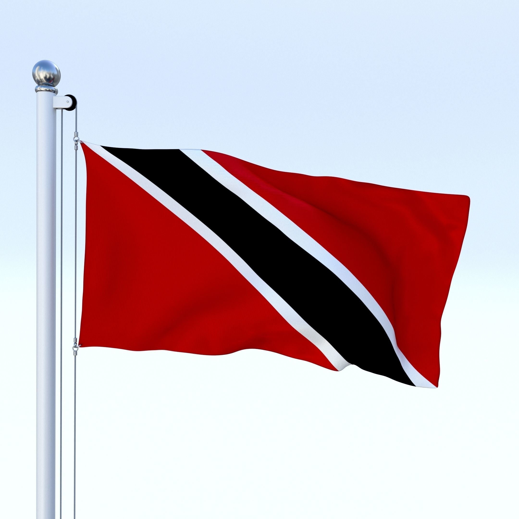 3D model Animated Trinidad and Tobago Flag VR / AR / low-poly animated ...