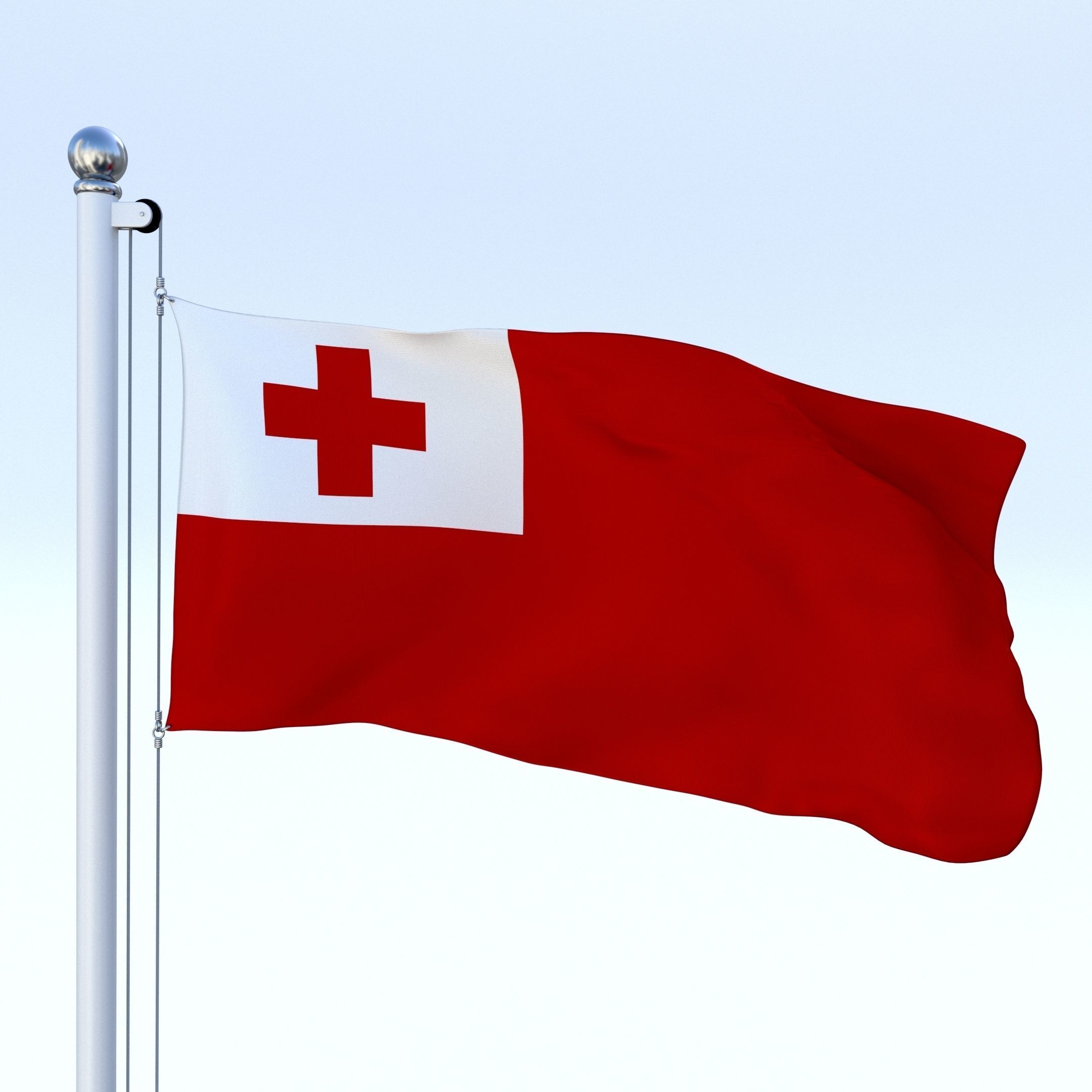 3D model Animated Tonga Flag VR / AR / low-poly animated | CGTrader