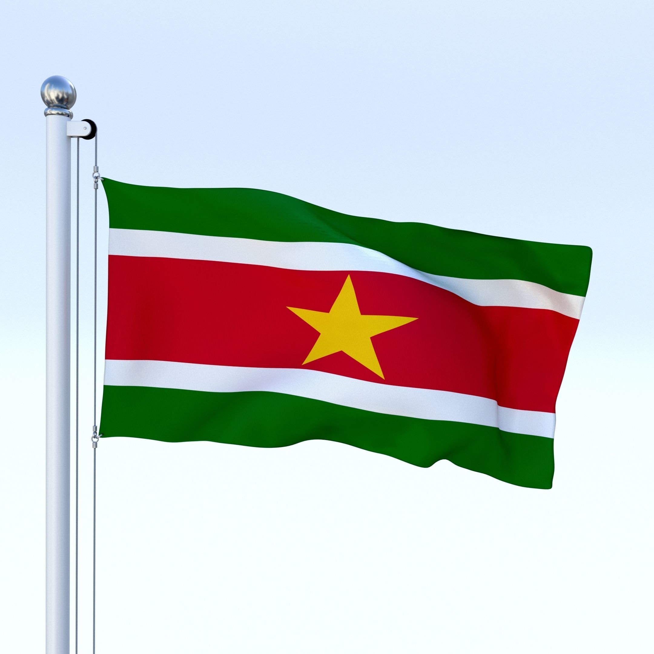 3D model Animated Suriname Flag VR / AR / low-poly animated | CGTrader
