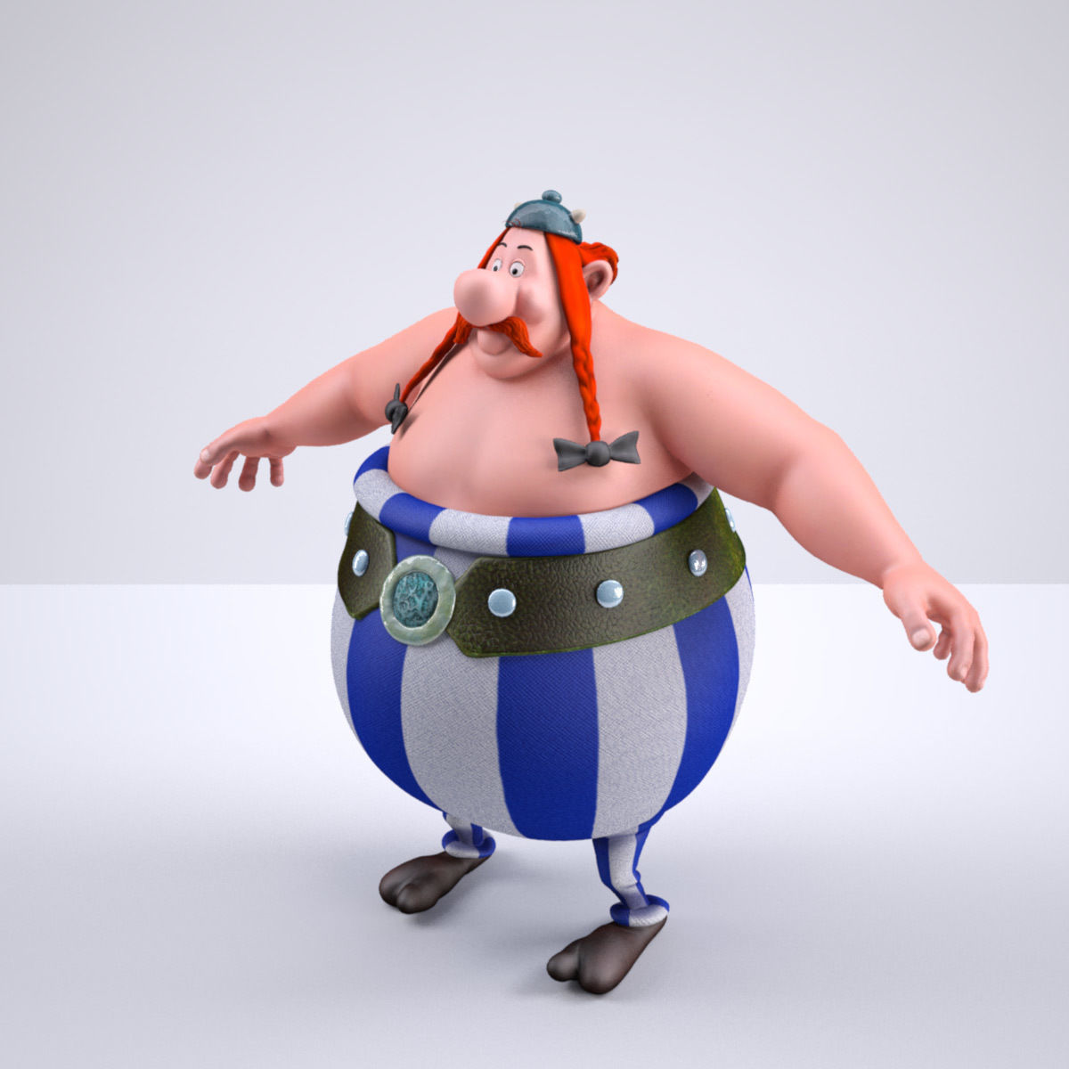 3D model Obelix Low Poly with 4k Texture and Displacement map VR / AR ...
