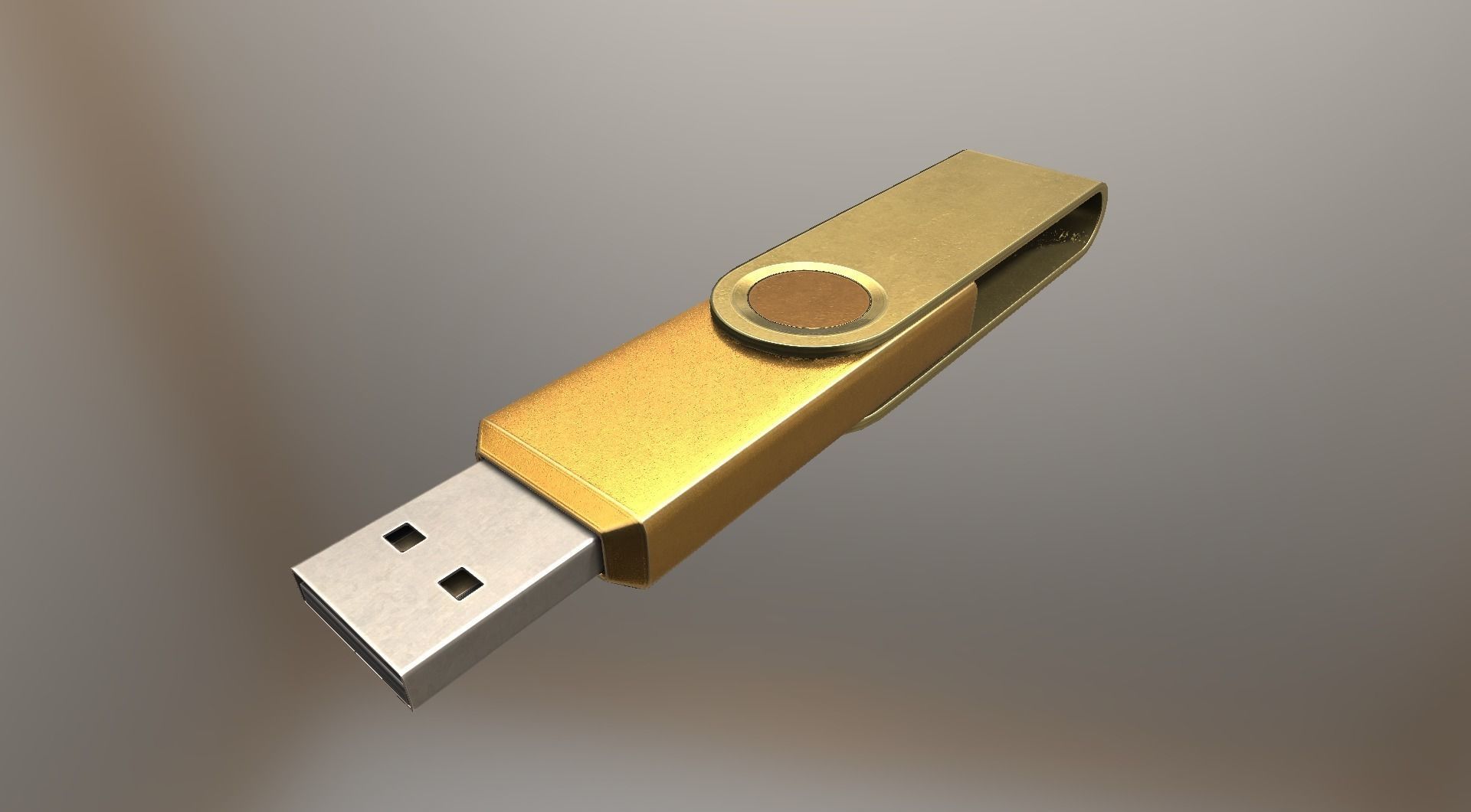 3D model USB Stick Low Poly Gold Version - Gameready - PBR VR / AR ...