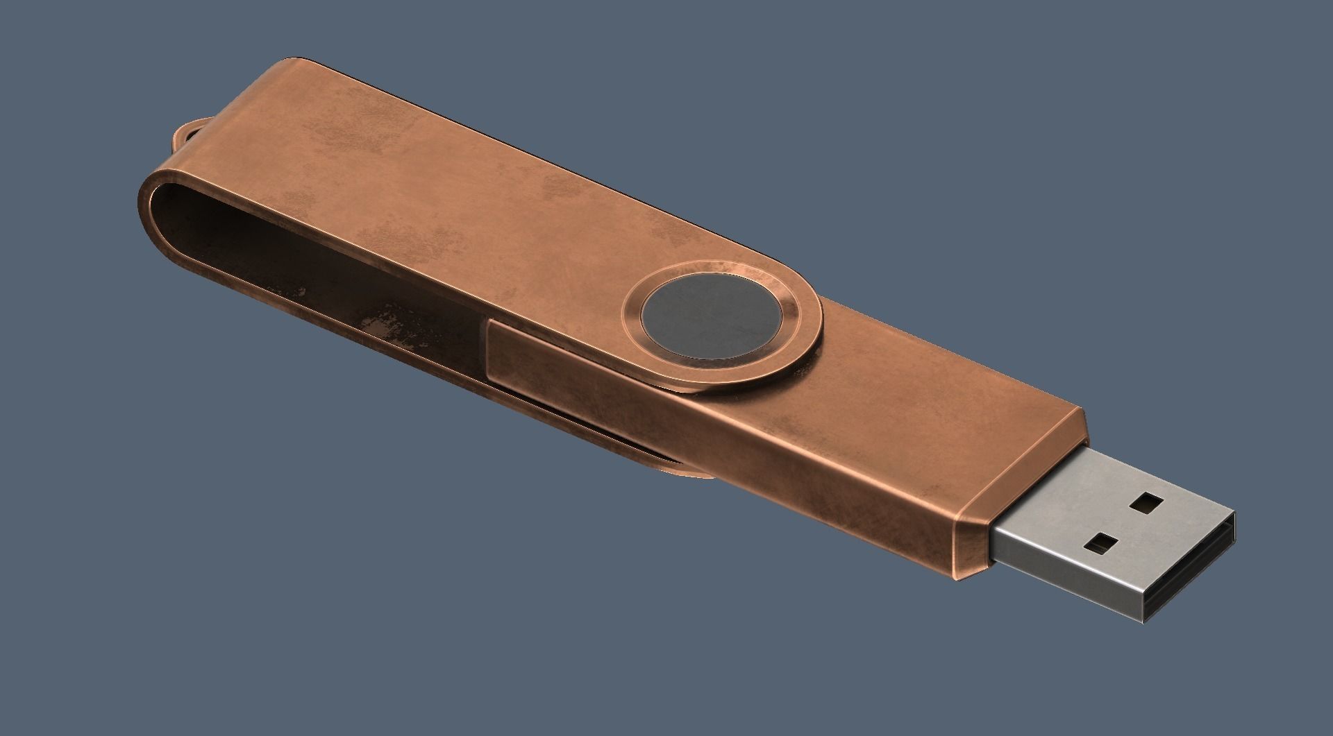 3D model USB Stick Low Poly Copper Version - Gameready - PBR Textures ...