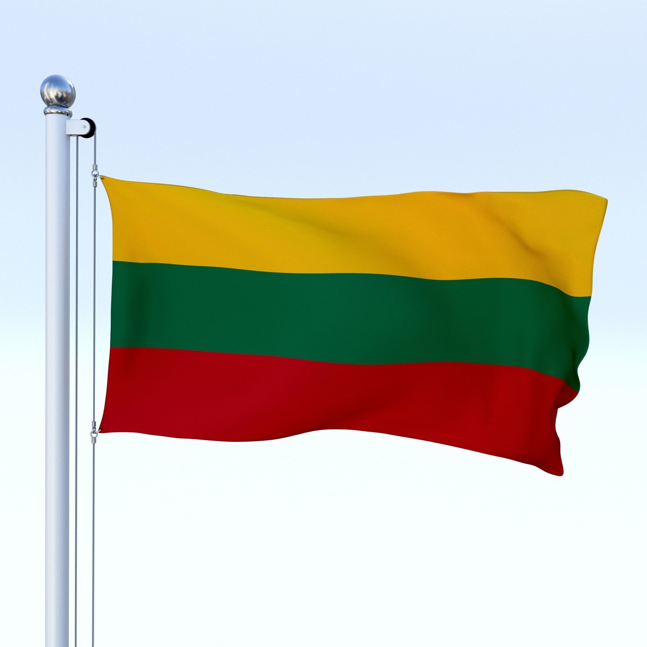 3D model Animated Lithuania Flag VR / AR / low-poly animated | CGTrader