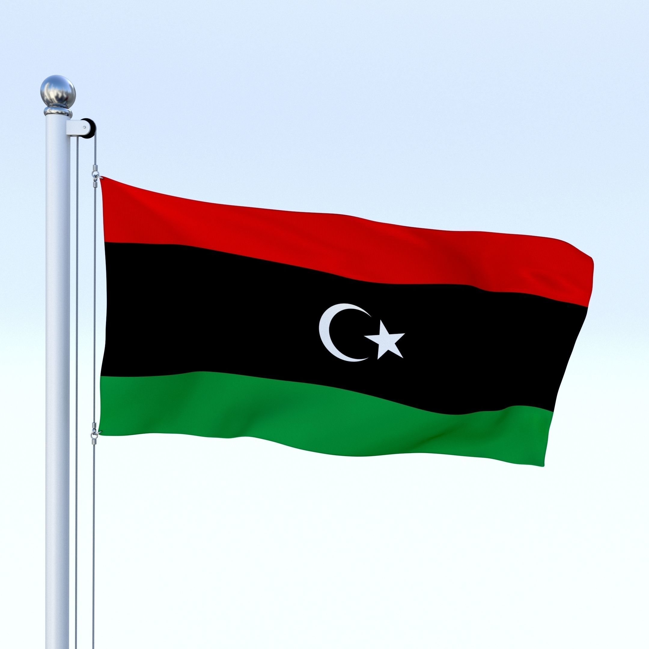 Animated Libya Flag 3D asset | CGTrader