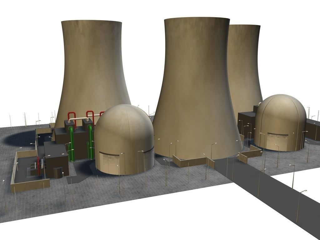 Nuclear power plant model 3D model | CGTrader