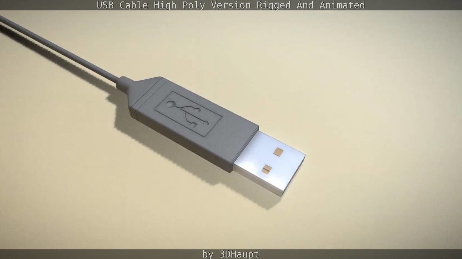 USB 3 Cable High Poly Version Rigged And Animated 3D model animated ...
