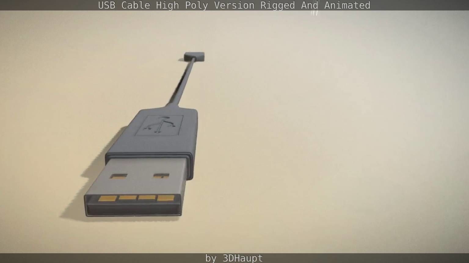 USB 3 Cable High Poly Version Rigged And Animated 3D model animated ...