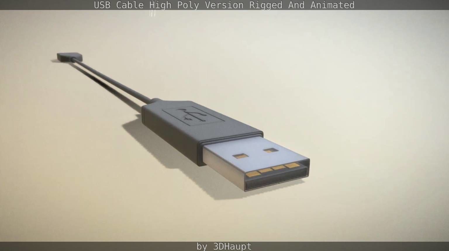 USB 3 Cable High Poly Version Rigged And Animated 3D model animated ...