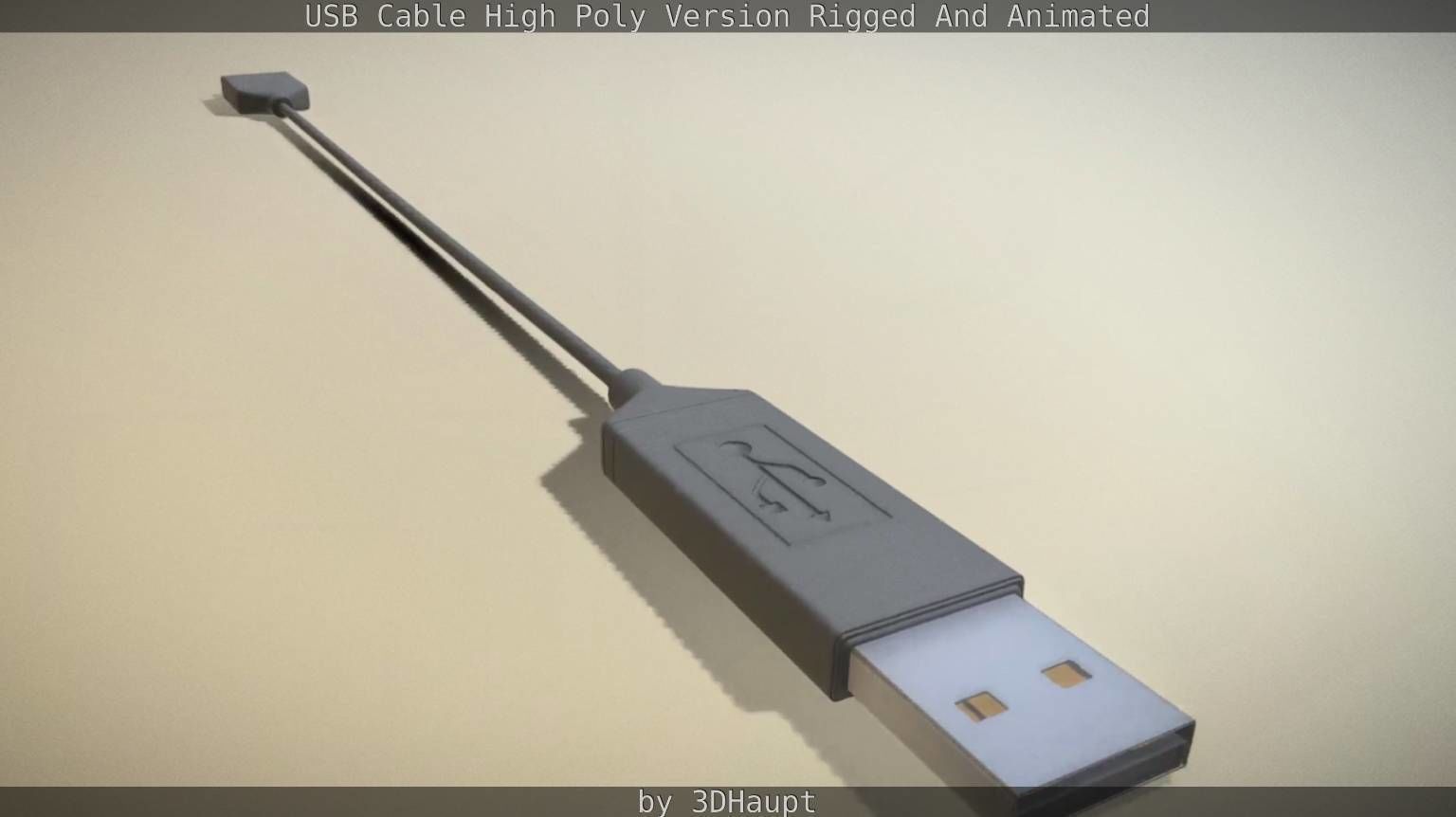 USB 3 Cable High Poly Version Rigged And Animated 3D model animated ...