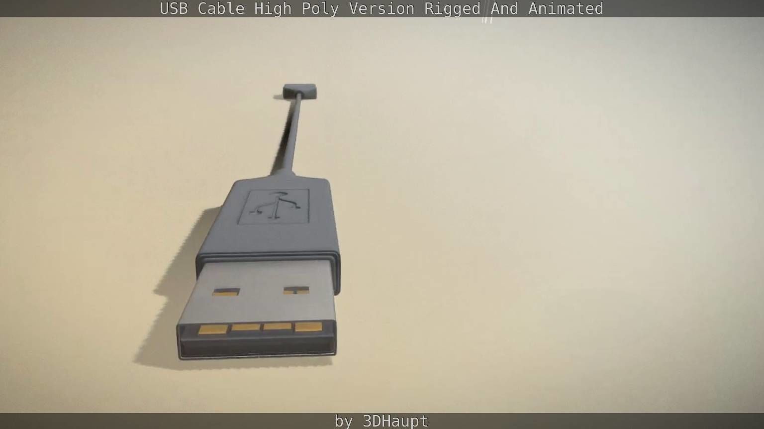 USB 3 Cable High Poly Version Rigged And Animated 3D model animated ...