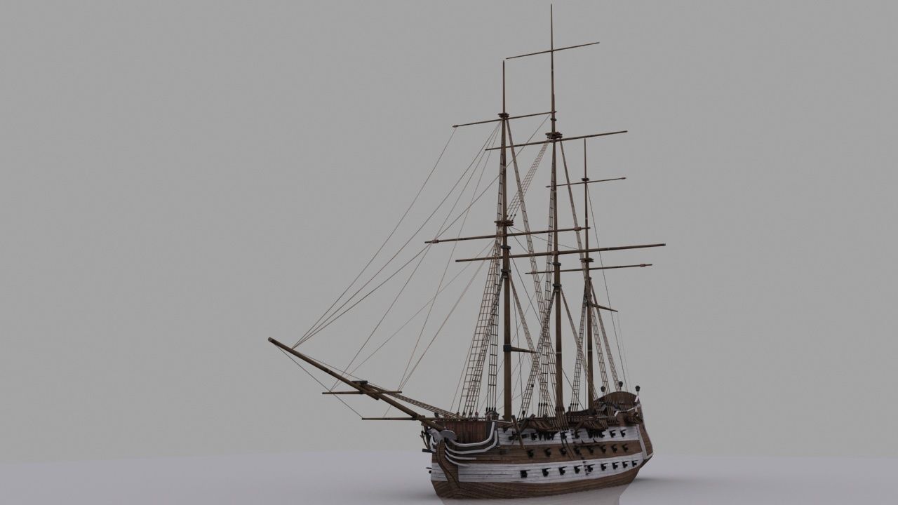 3D model Frigate sailing ship VR / AR / low-poly | CGTrader