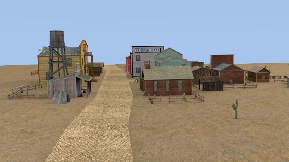 Western town free VR / AR / low-poly 3D model | CGTrader