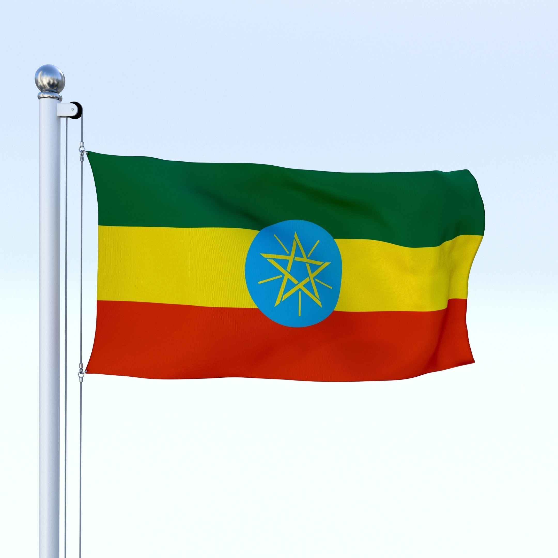 3D model Animated Ethiopia Flag VR / AR / low-poly animated | CGTrader