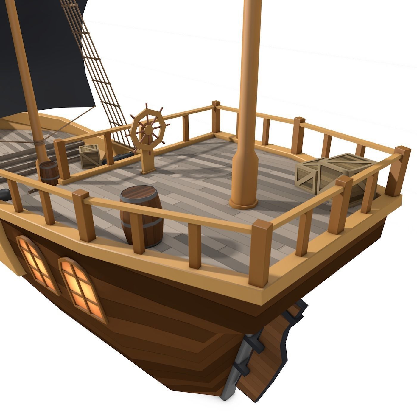 3D model Low Poly Pirate Ship VR / AR / low-poly | CGTrader