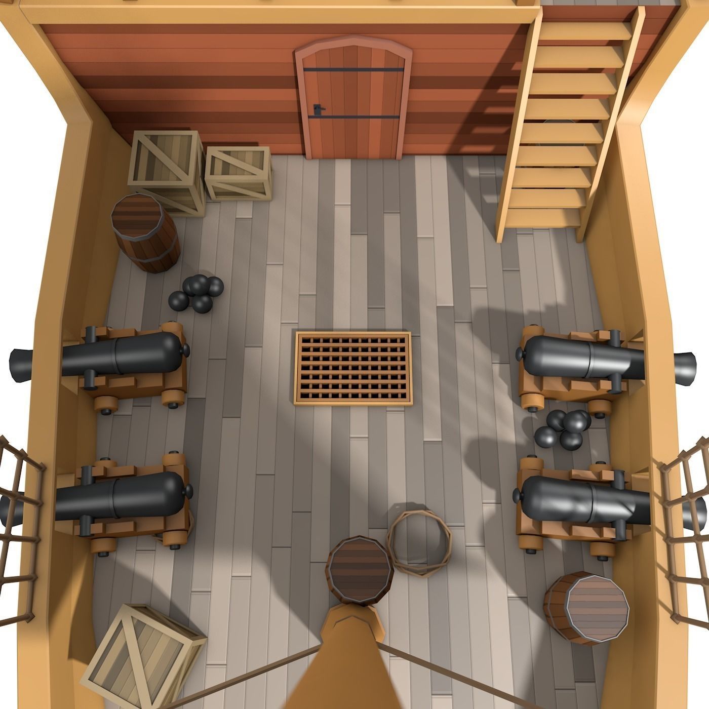 3D model Low Poly Pirate Ship VR / AR / low-poly | CGTrader