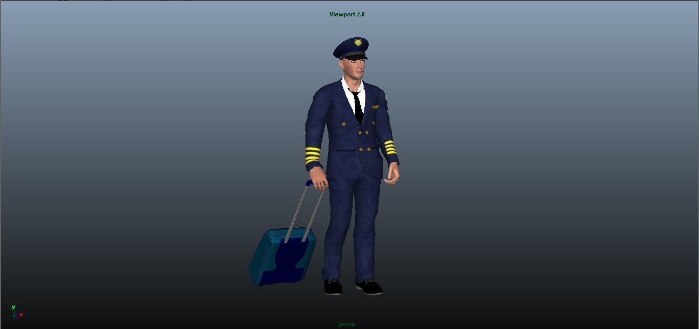 3D model Pilot - Animated VR / AR / low-poly rigged animated | CGTrader
