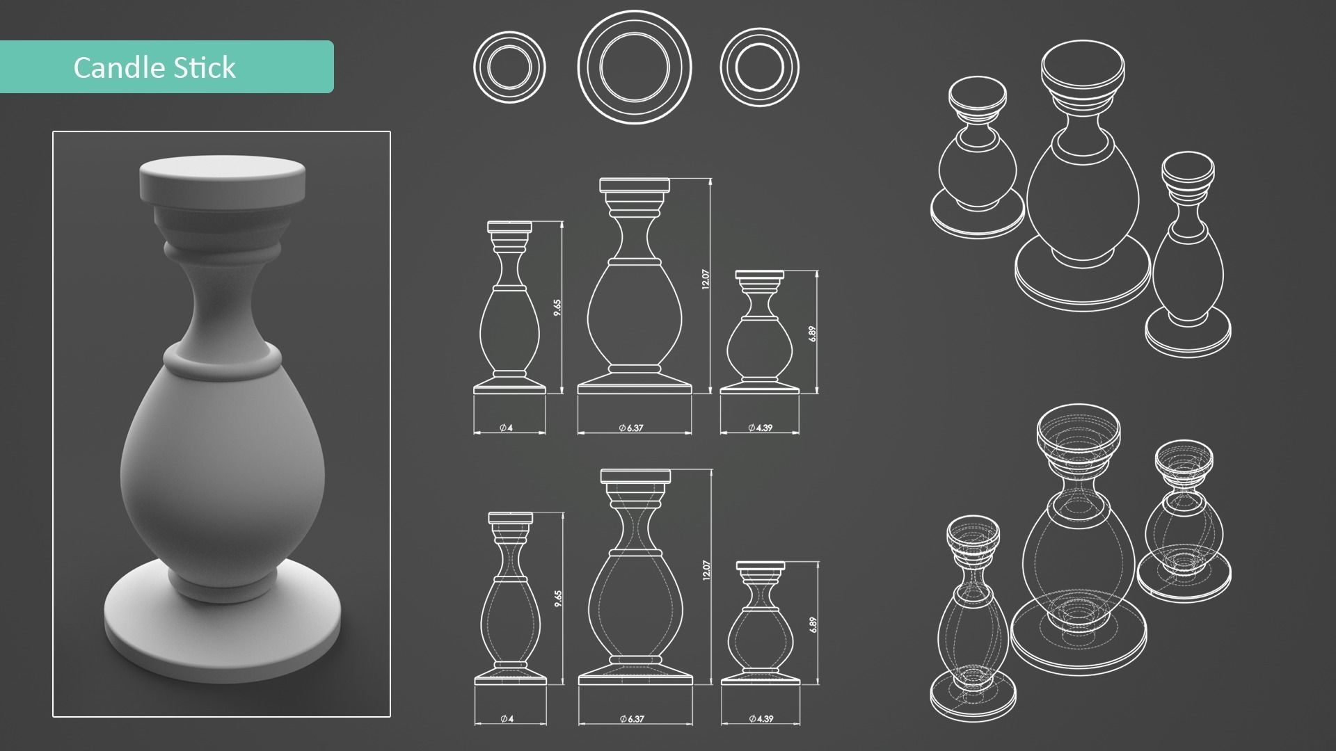 Candle Stick 3D model 3D printable | CGTrader