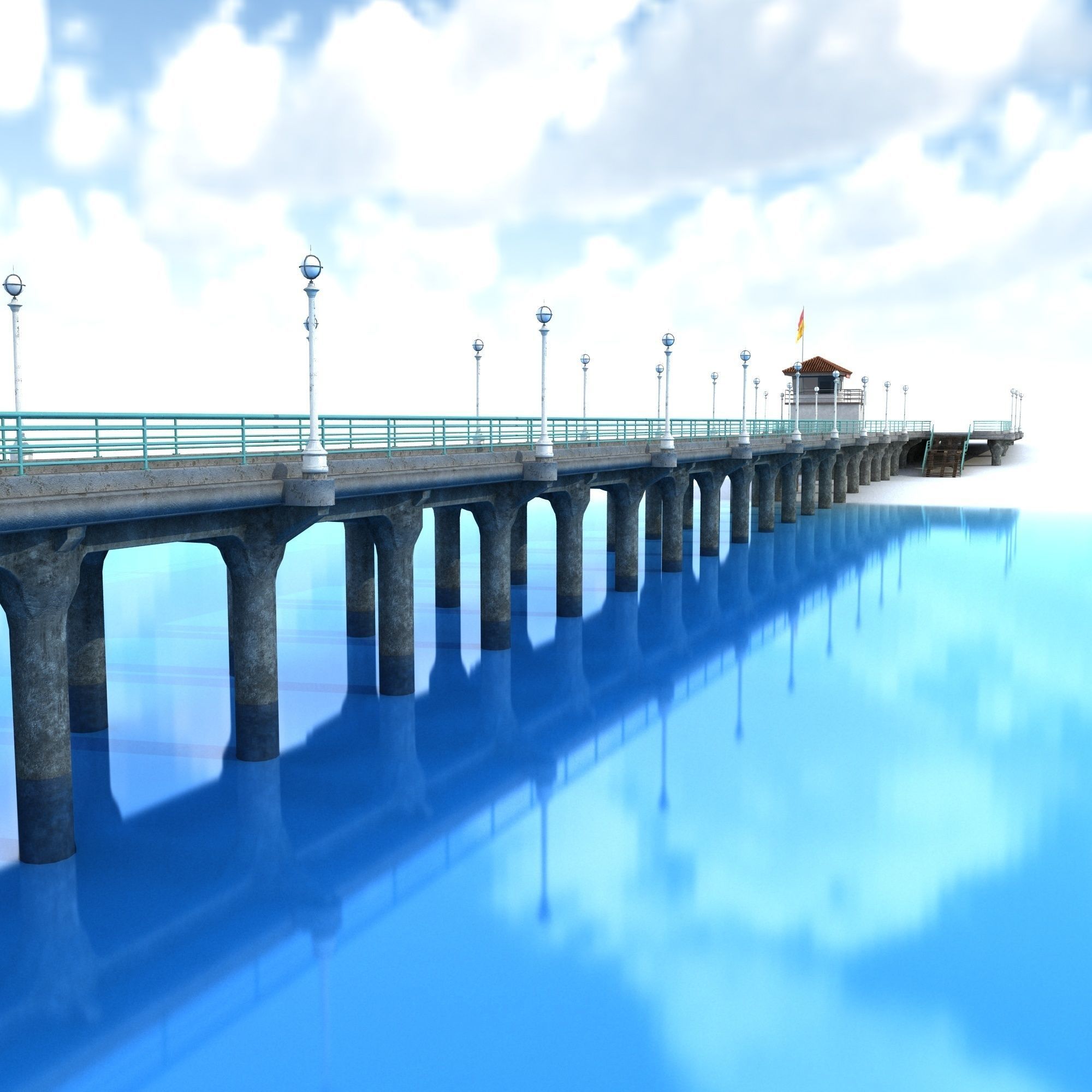3D model Manhattan Beach Pier VR / AR / low-poly | CGTrader