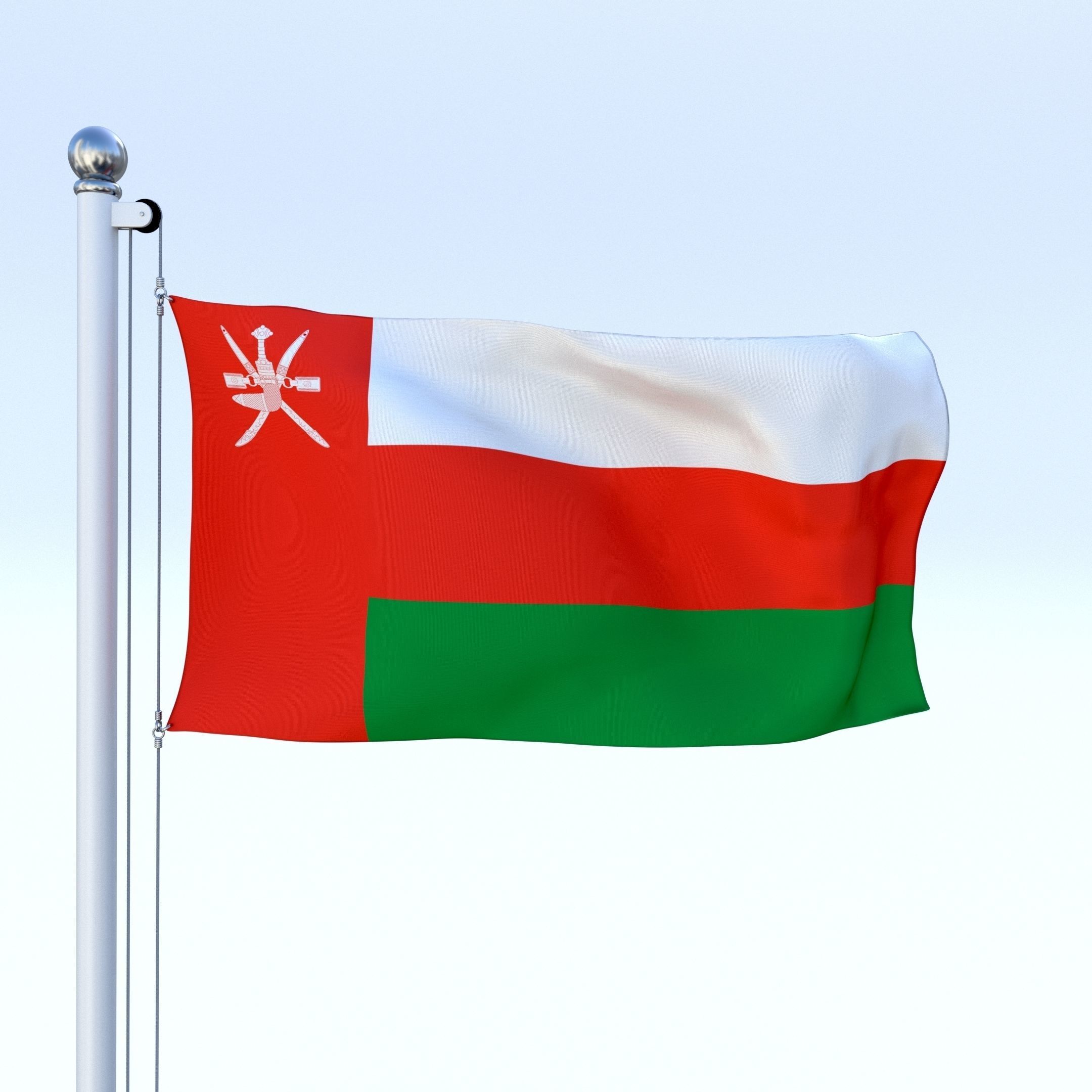 Animated Oman Flag 3D model | CGTrader