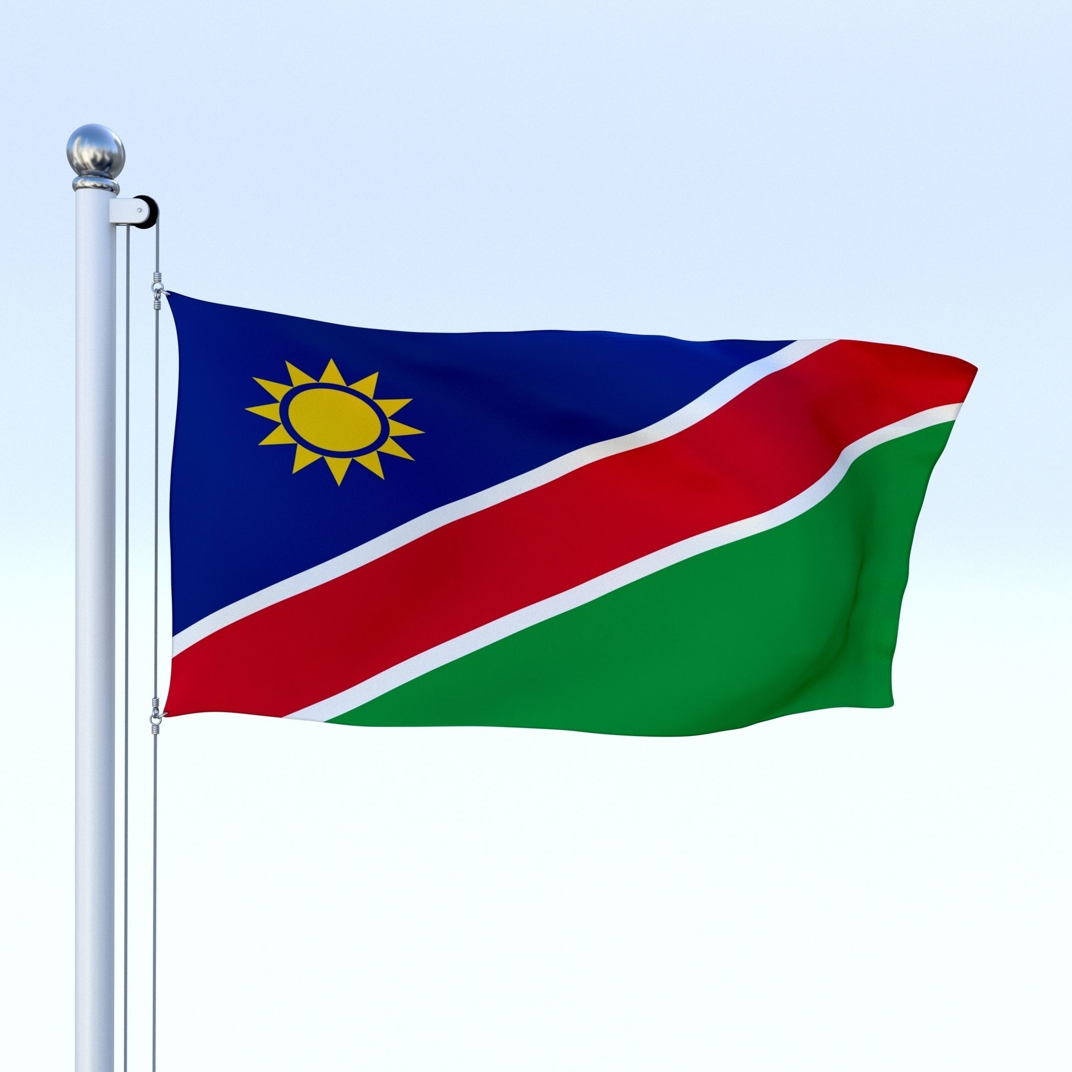 3D model Animated Namibia Flag VR / AR / low-poly animated | CGTrader