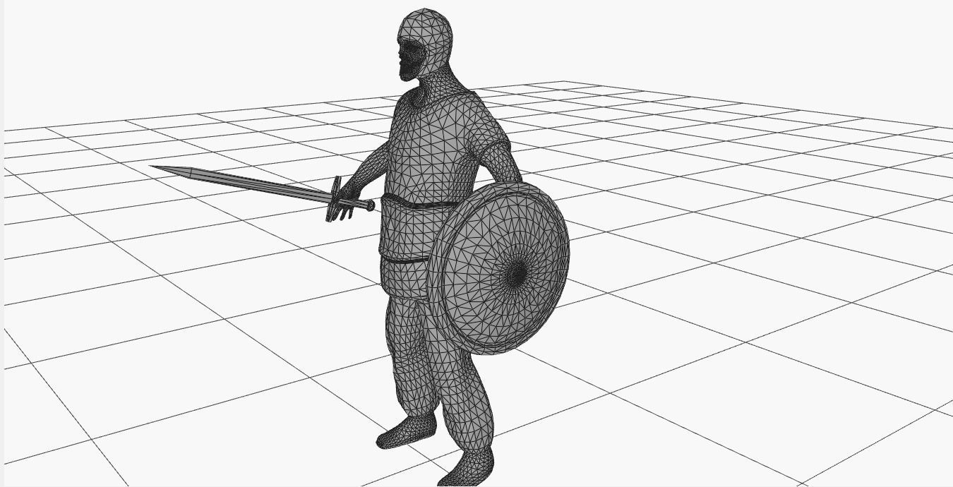 3D model Low poly Warrior VR / AR / low-poly MAX OBJ FBX | CGTrader.com