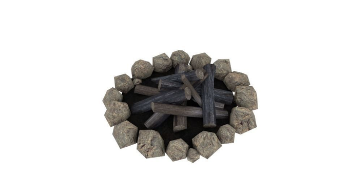 Bonfire fire pit with rocks in it free VR / AR / low-poly 3D model ...