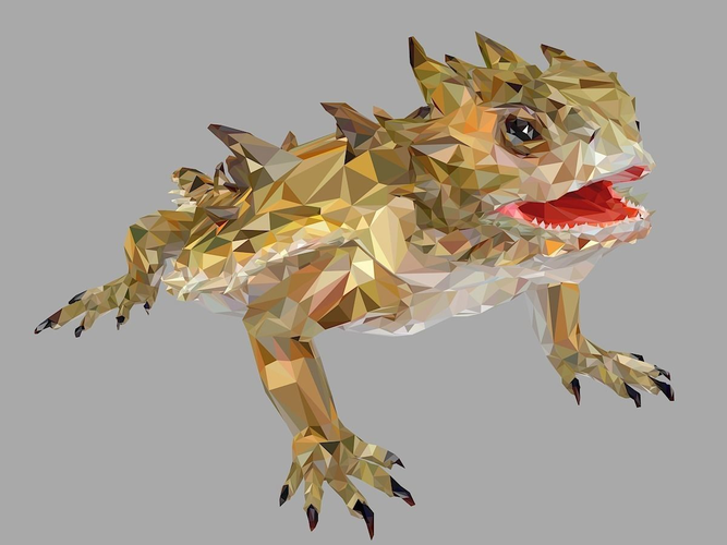 3D model Lizard Low Polygon Art Reptile Animal VR / AR / low-poly ...
