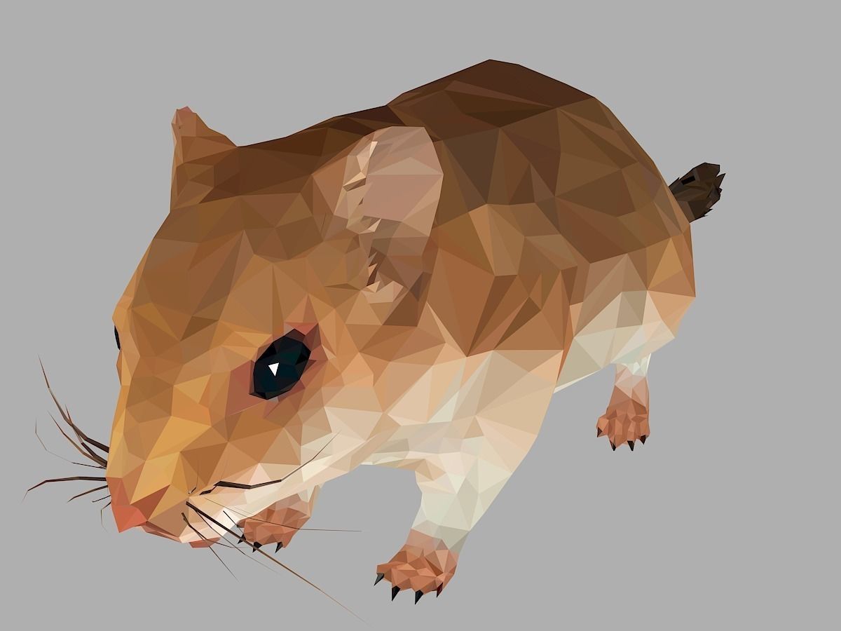 3D model Sand Mouse Low Polygon Art Animal maus VR / AR / low-poly ...