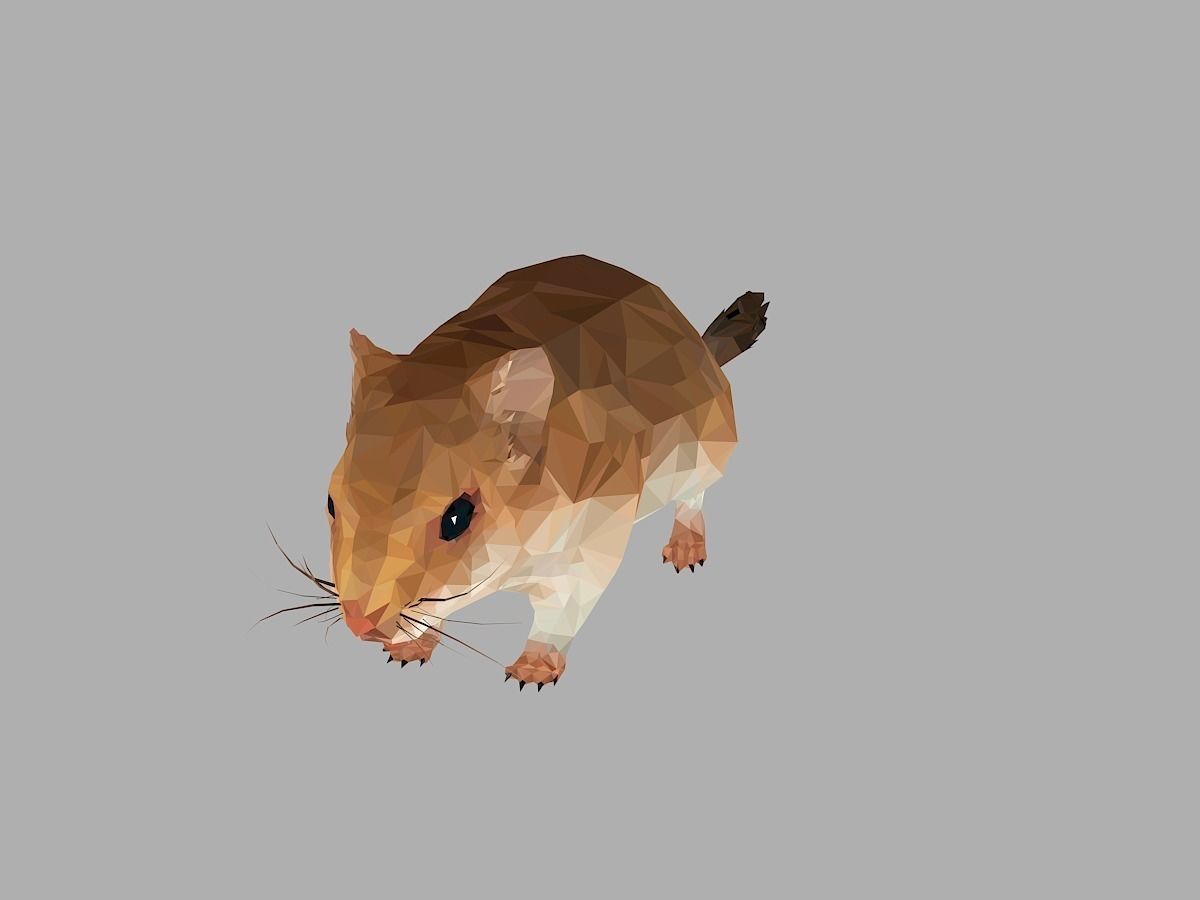 3D model Sand Mouse Low Polygon Art Animal maus VR / AR / low-poly ...