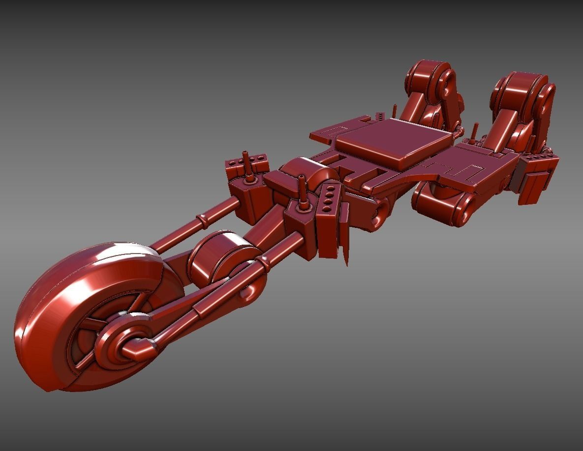 Futuristic Trike Chassis High Poly Version 1 3D model | CGTrader