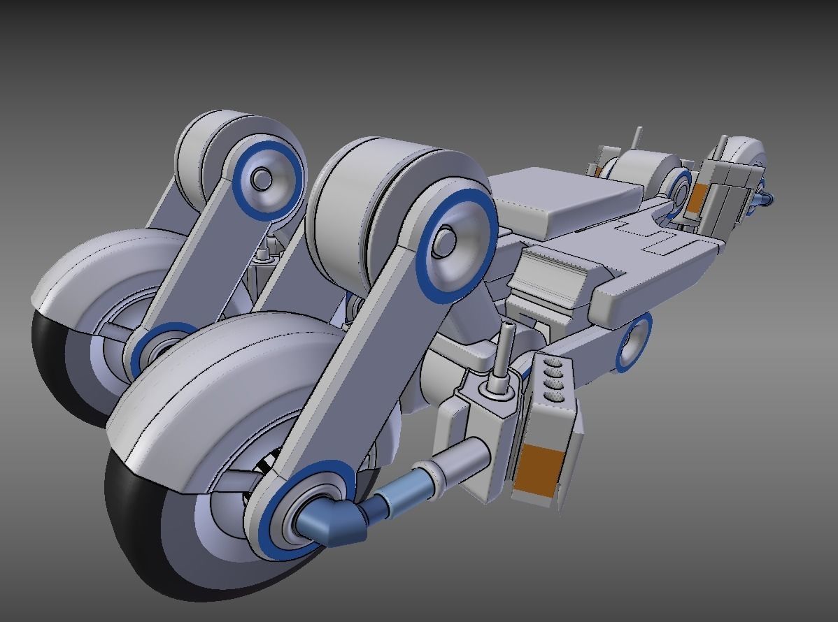 Futuristic Trike Chassis High Poly Version 1 3D model | CGTrader