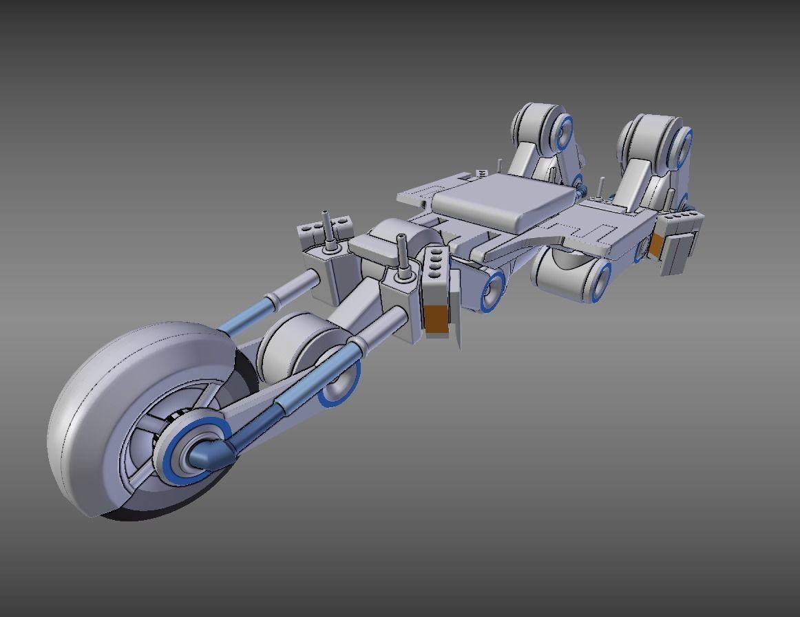Futuristic Trike Chassis High Poly Version 1 3D model | CGTrader