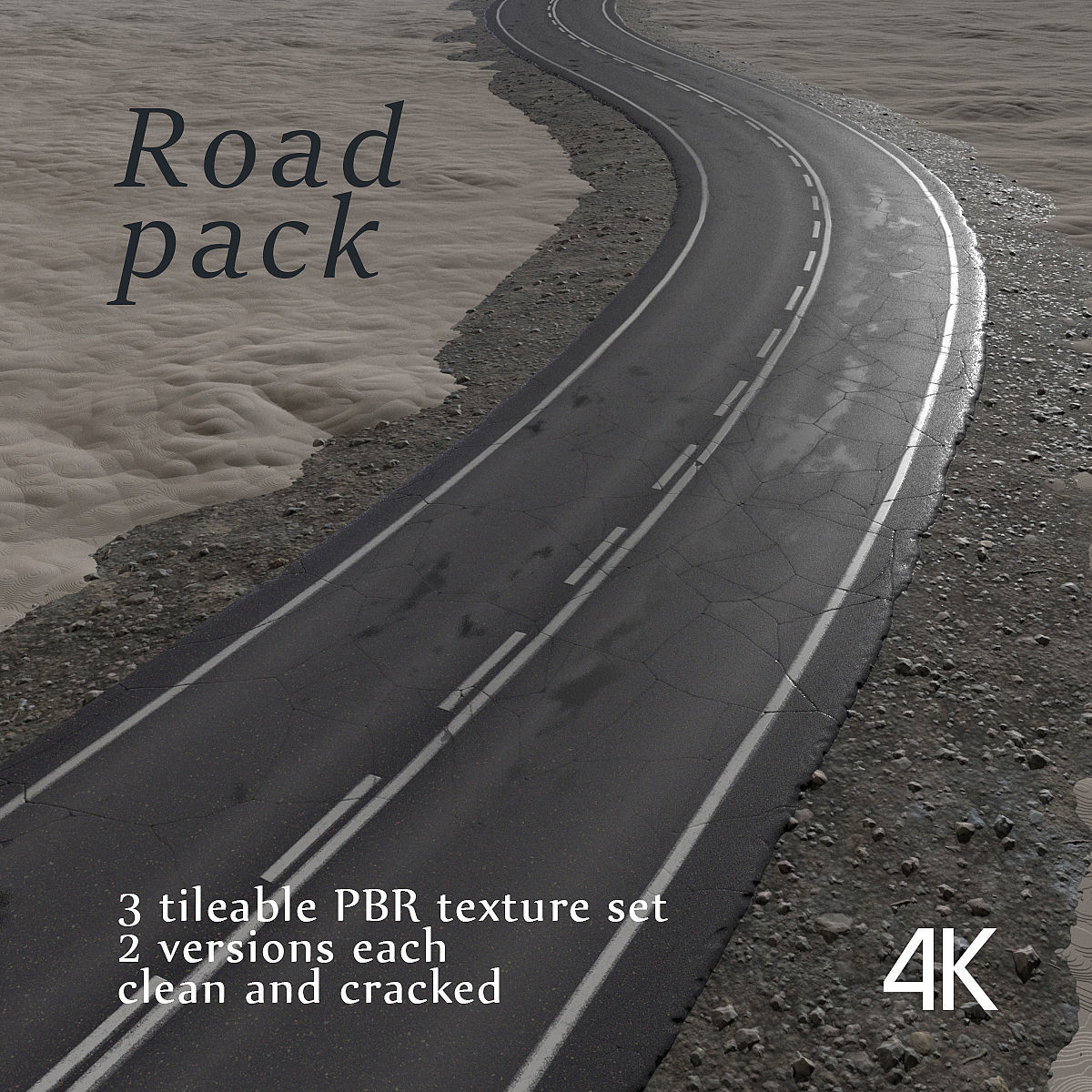 Texture PBR Road texture pack VR / AR / low-poly | CGTrader