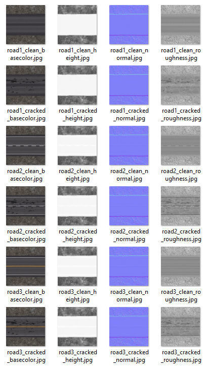 Texture PBR Road texture pack VR / AR / low-poly | CGTrader