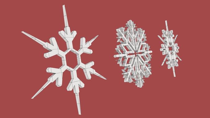 3D model Xmas Snow Flakes VR / AR / low-poly MAX OBJ FBX MA MB MTL ...