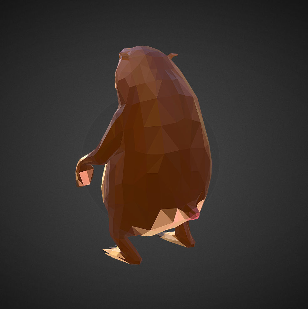 3D model Gopher Cartoon Low Polygon Art Farm Animal VR / AR / low-poly ...