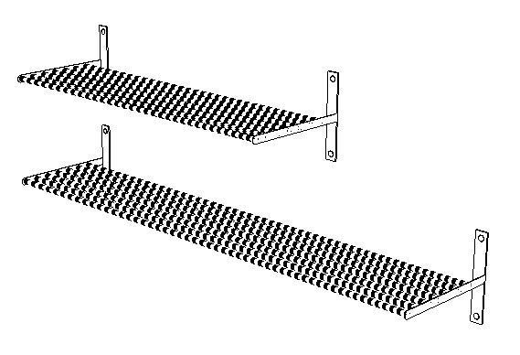 3D model 80cm and 120cm stainless steel rail shelf VR / AR / low-poly ...
