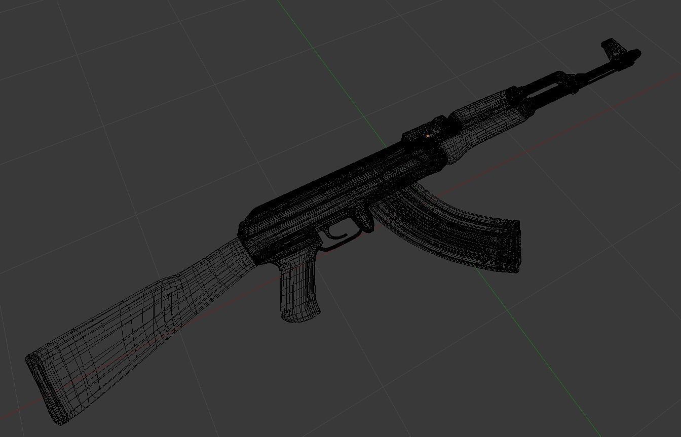 Ak-47 rifle free 3D model | CGTrader