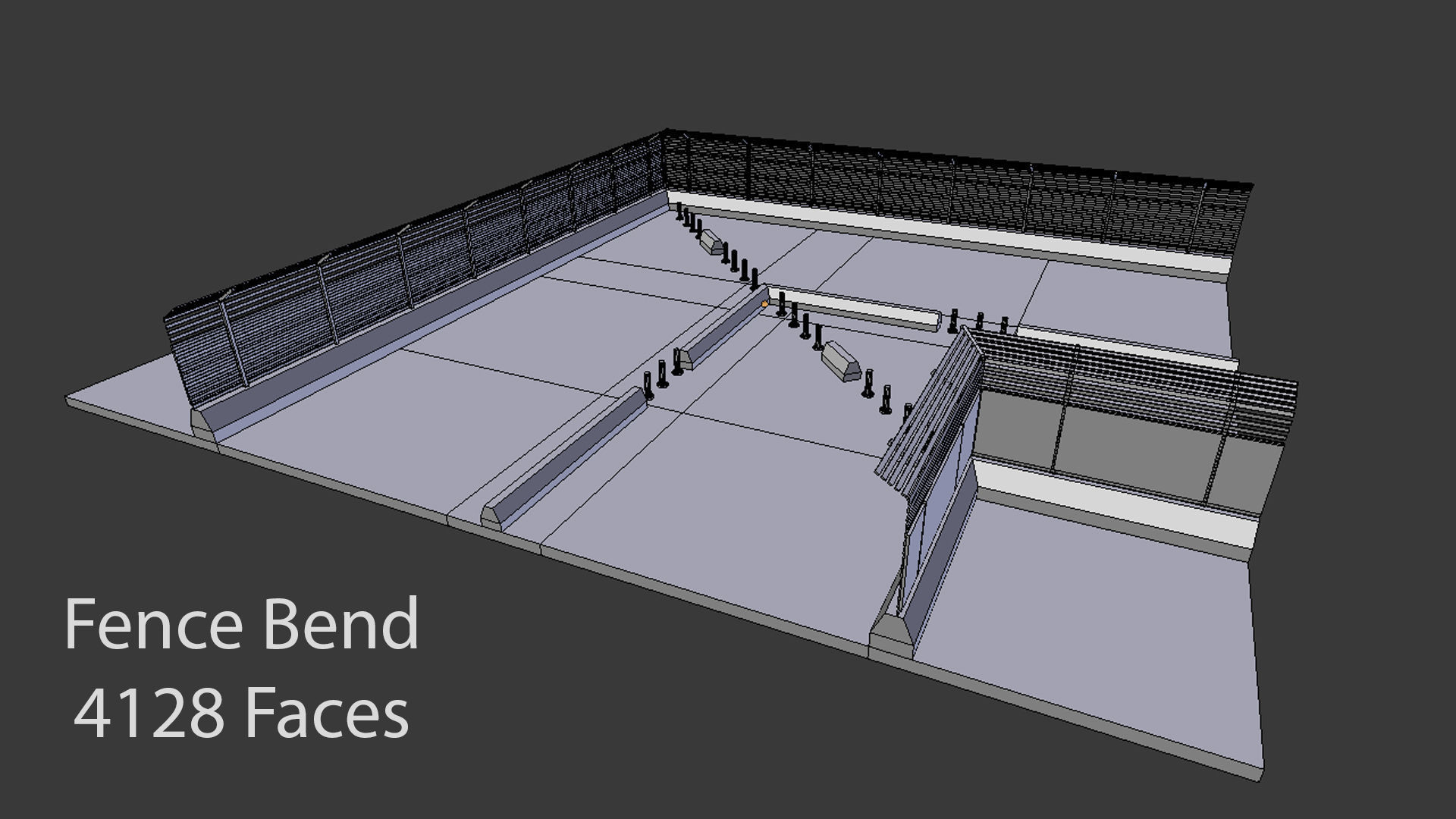 3D model Compound Fence - Modular VR / AR / low-poly | CGTrader