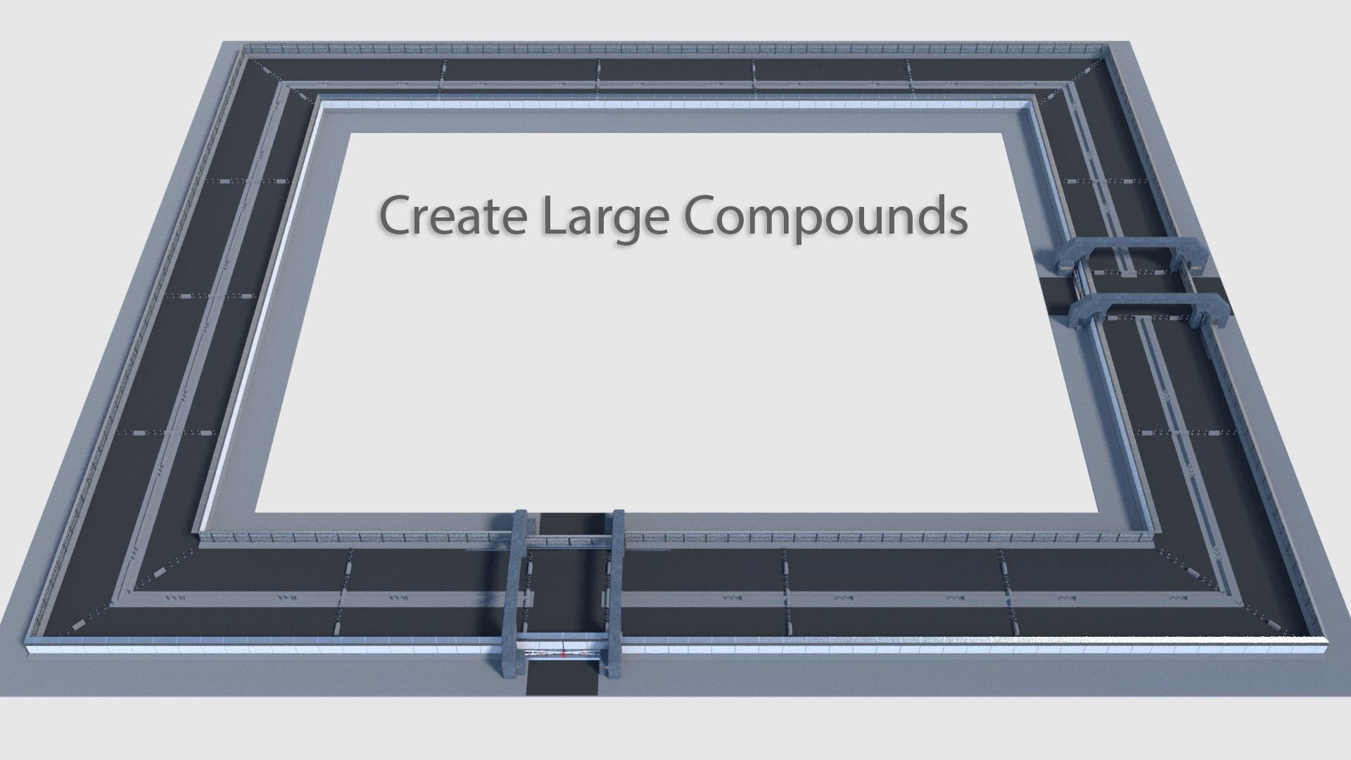 3D model Compound Fence - Modular VR / AR / low-poly | CGTrader