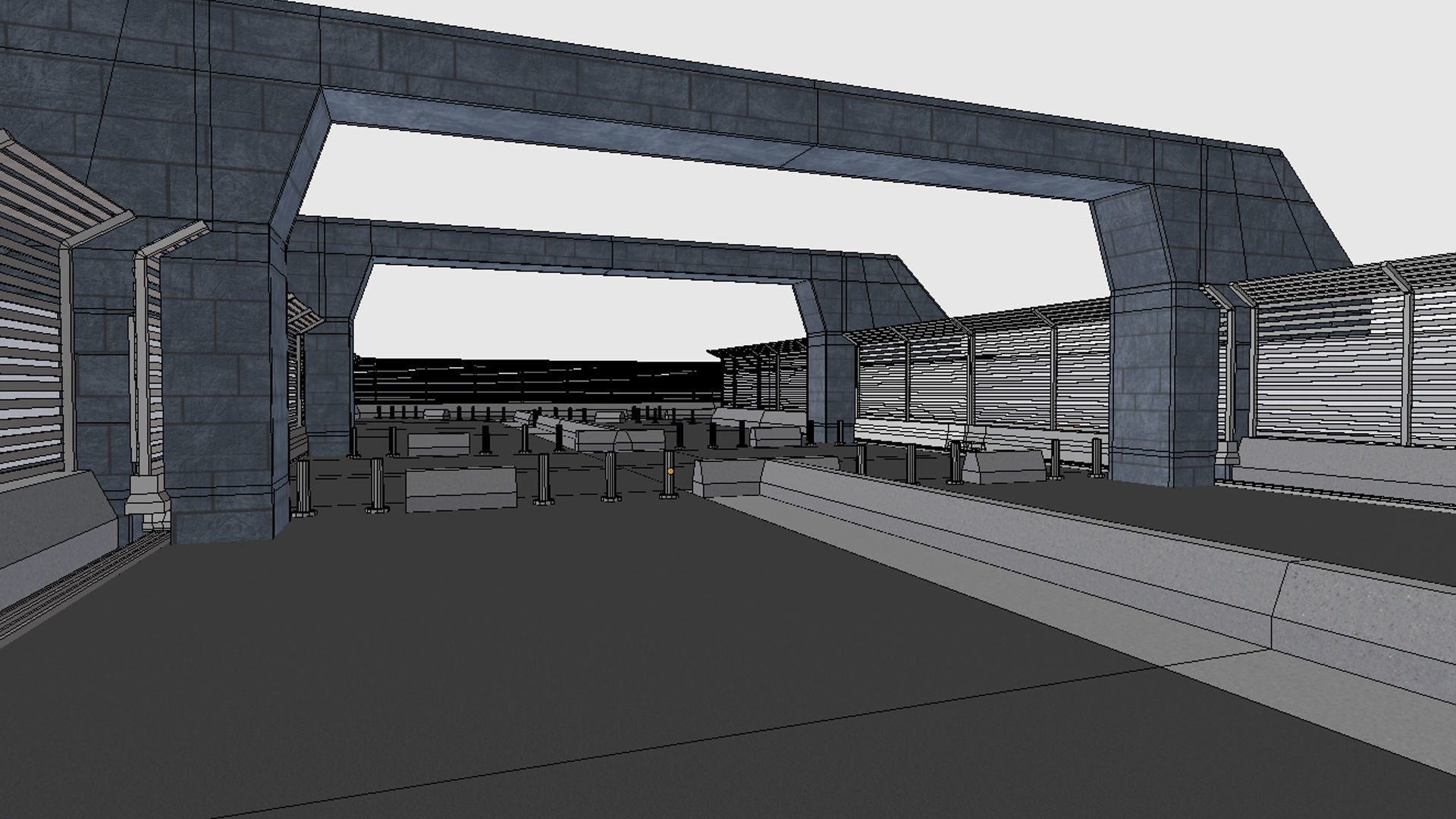 3D model Compound Fence - Modular VR / AR / low-poly | CGTrader