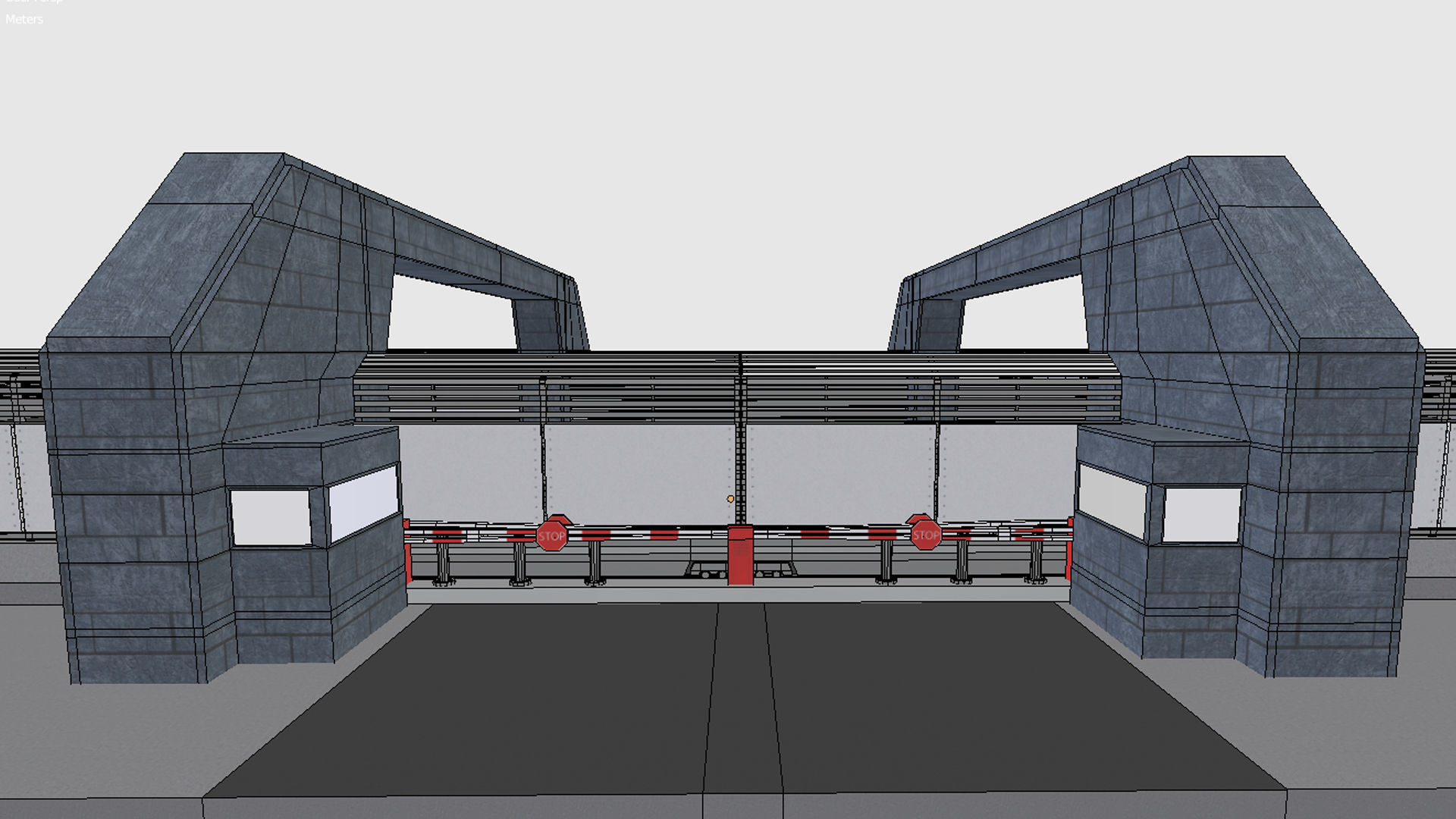 3D model Compound Fence - Modular VR / AR / low-poly | CGTrader