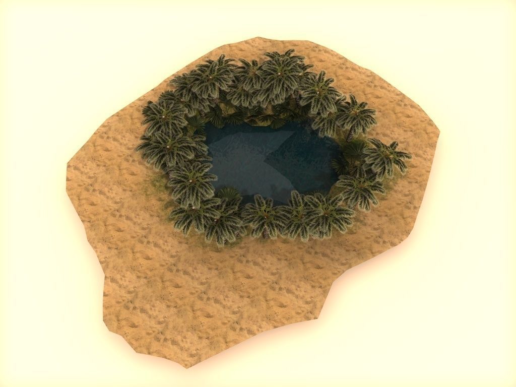3D model Low Poly oasis VR / AR / low-poly | CGTrader