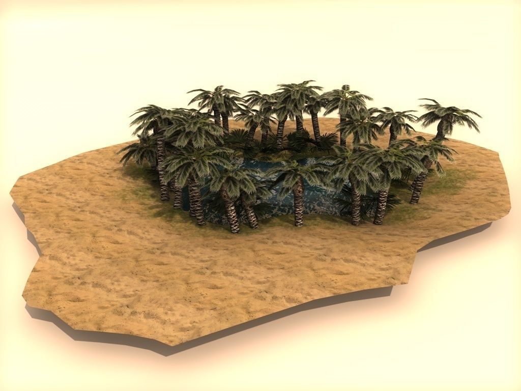 3D model Low Poly oasis VR / AR / low-poly | CGTrader
